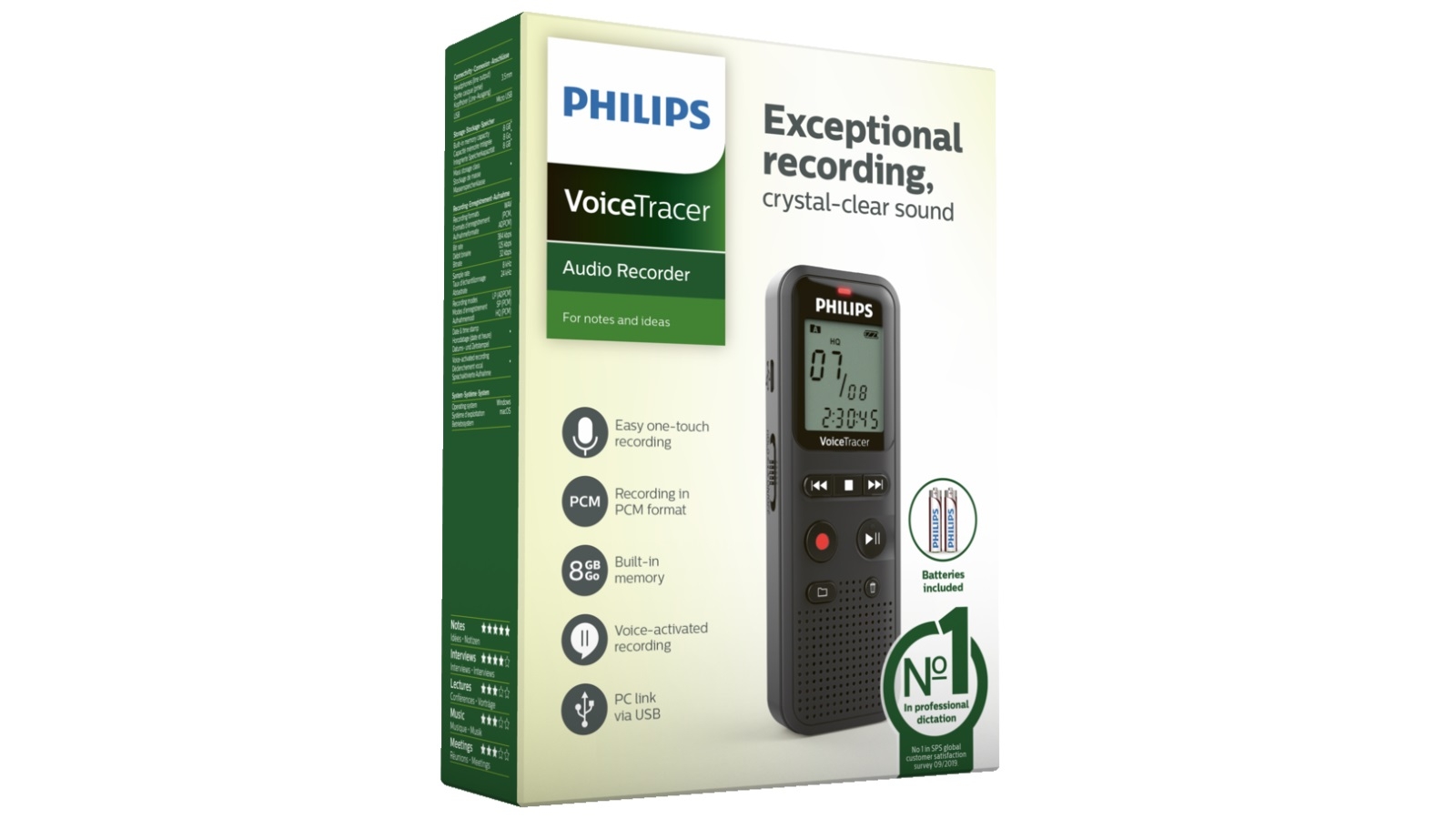 Philips VoiceTracer DVT1160 8GB Audio Recorder | Harvey Norman