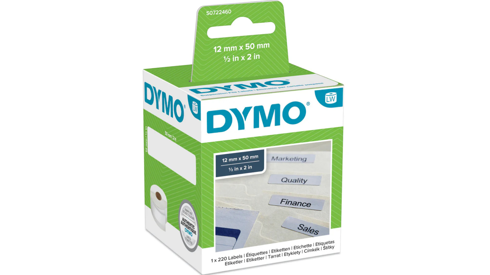 Dymo 99017 1.2 x 5cm LW Suspension File Label - White | Harvey Norman
