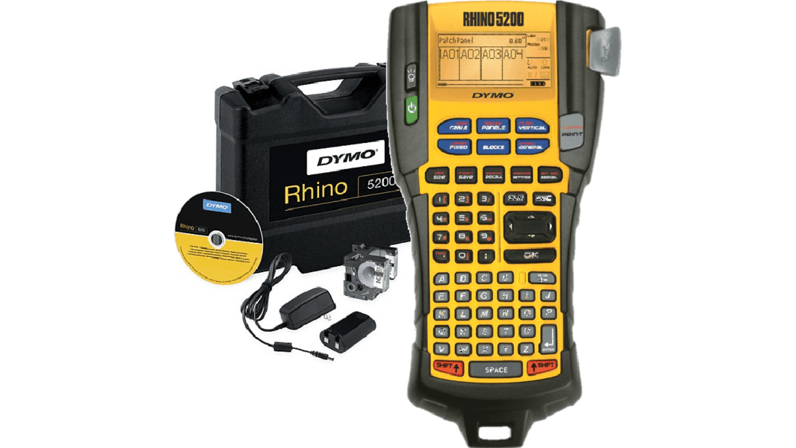 Dymo Rhino 5200 Label Machine Industrial Kit Labeller Printer | Harvey ...