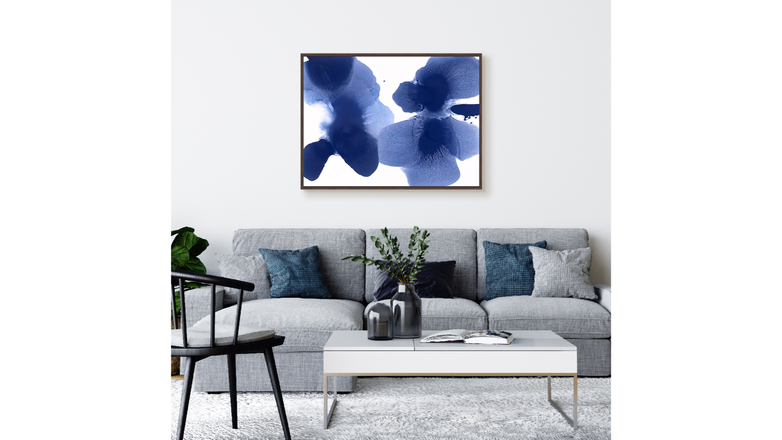 La Grolla Dynamic Indigo Walnut Gallery Wall Art - 83 x 63cm | Harvey ...