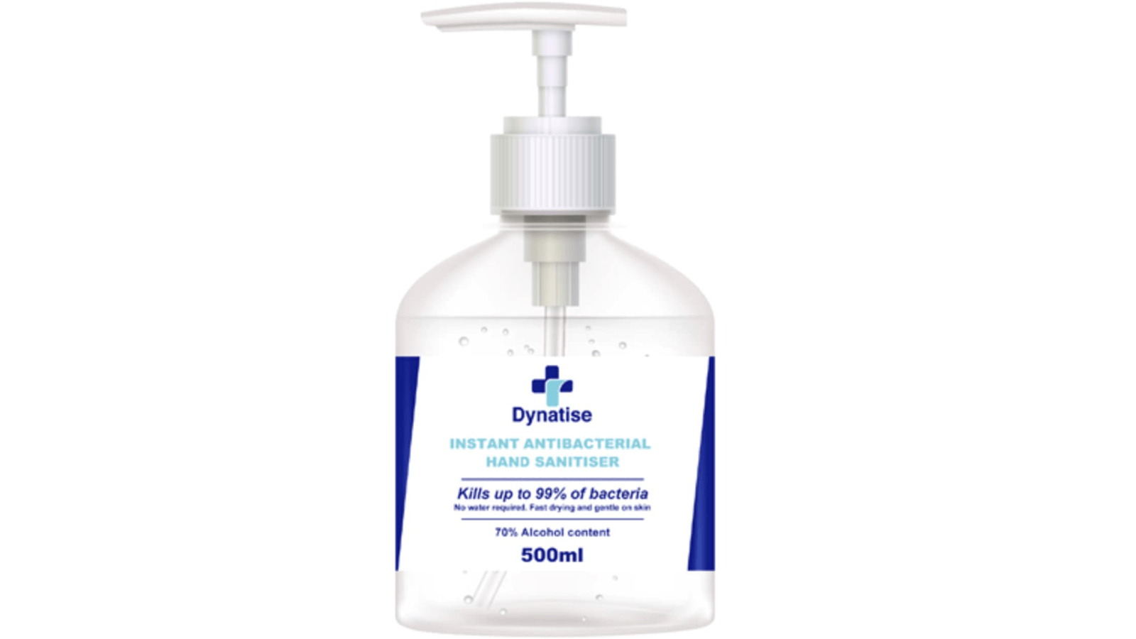Dynatise Anti-Bacterial Gel Instant Hand Sanitiser Pump Bottle - 500ml ...