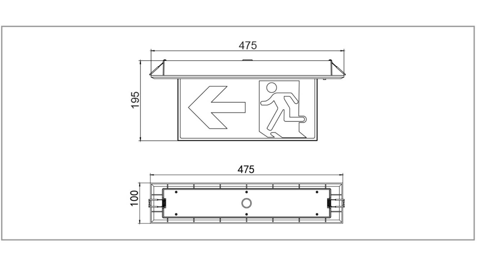 Lawell Recessed Blade Exit Light | Harvey Norman