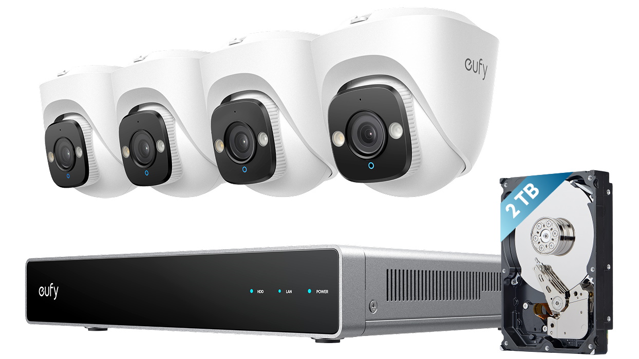 eufy E41 NVR PoE 24/7 Security System with 4 Turret Security Cameras ...