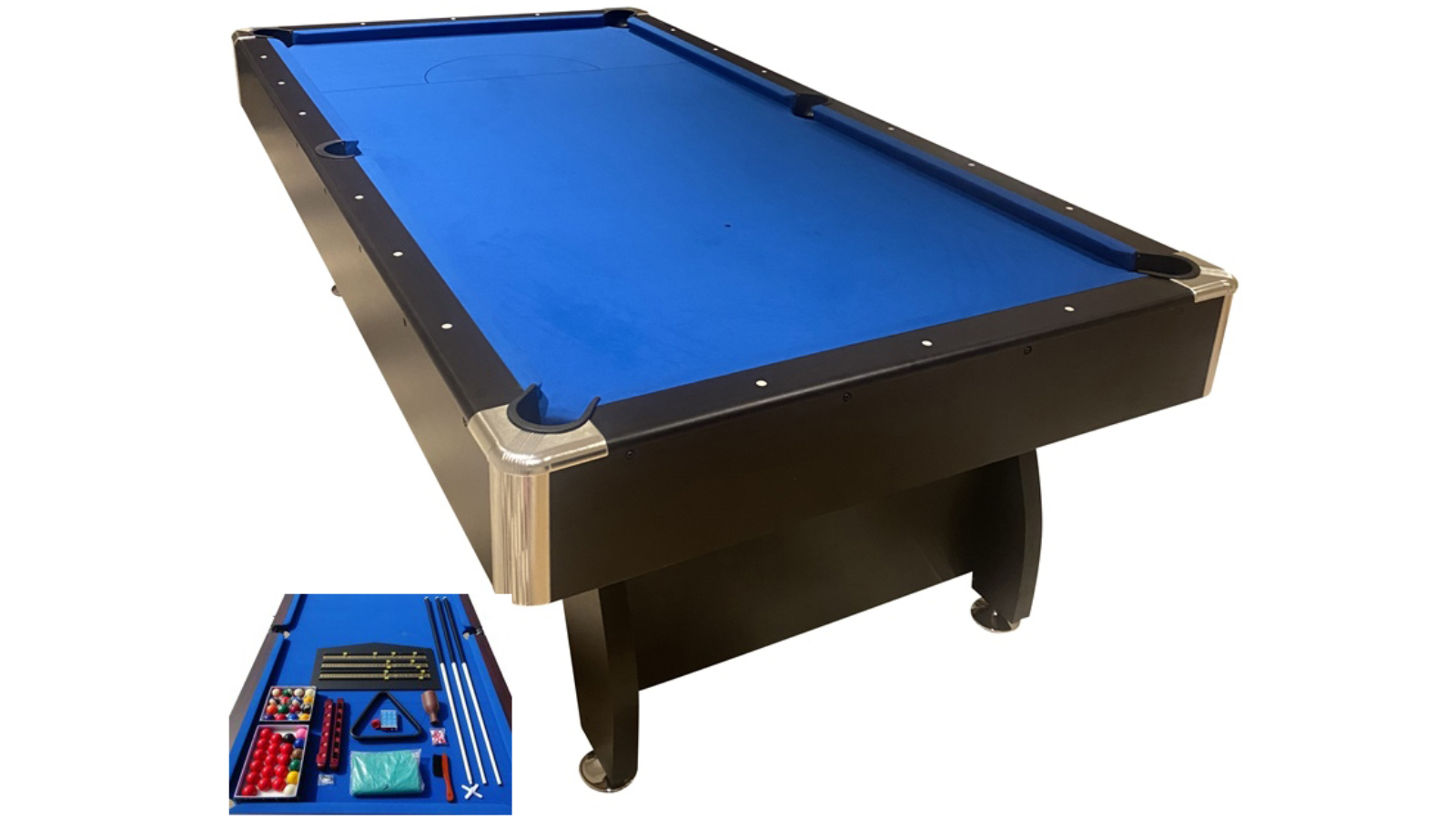 Ksports Pub Size Pool Table 8FT Snooker Billiard Table 2.5cm Table Top ...