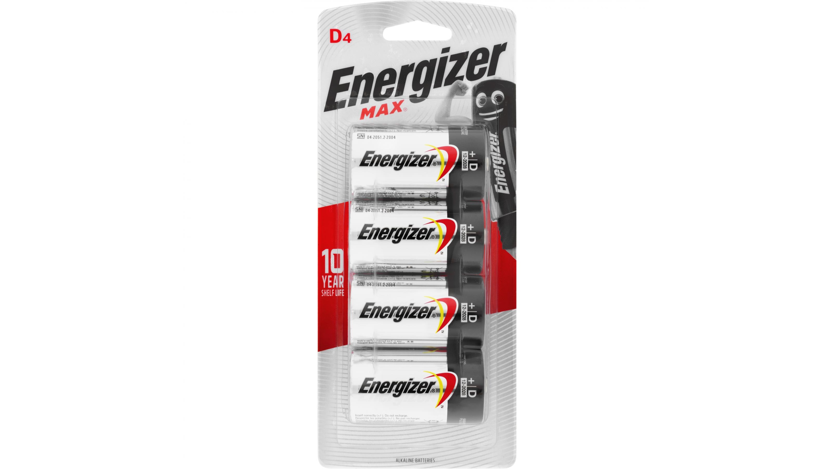 Energizer 4 Pack Max D Alkaline Battery | Harvey Norman