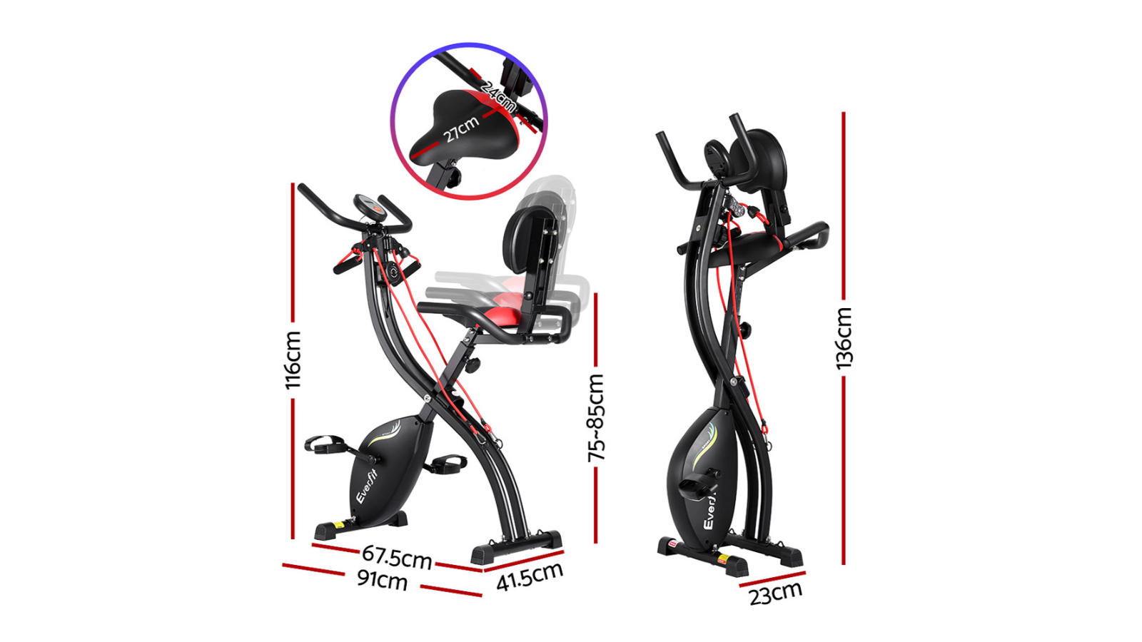 Everfit Magnetic Indoor Exercising Folding Bike | Harvey Norman