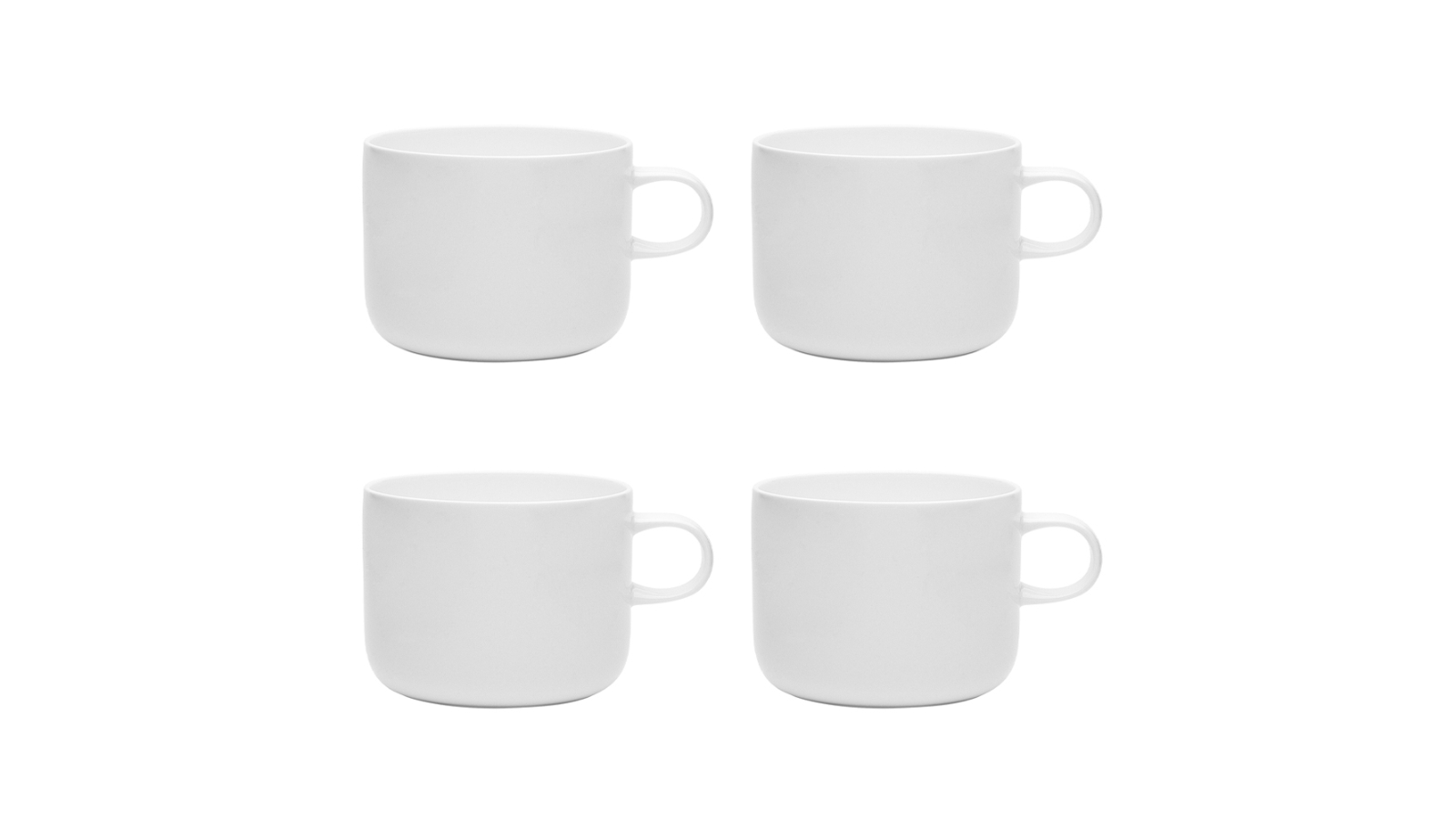 Ecology 4 Piece 420ml Canvas Short Espresso/Coffee Mug - White | Harvey ...