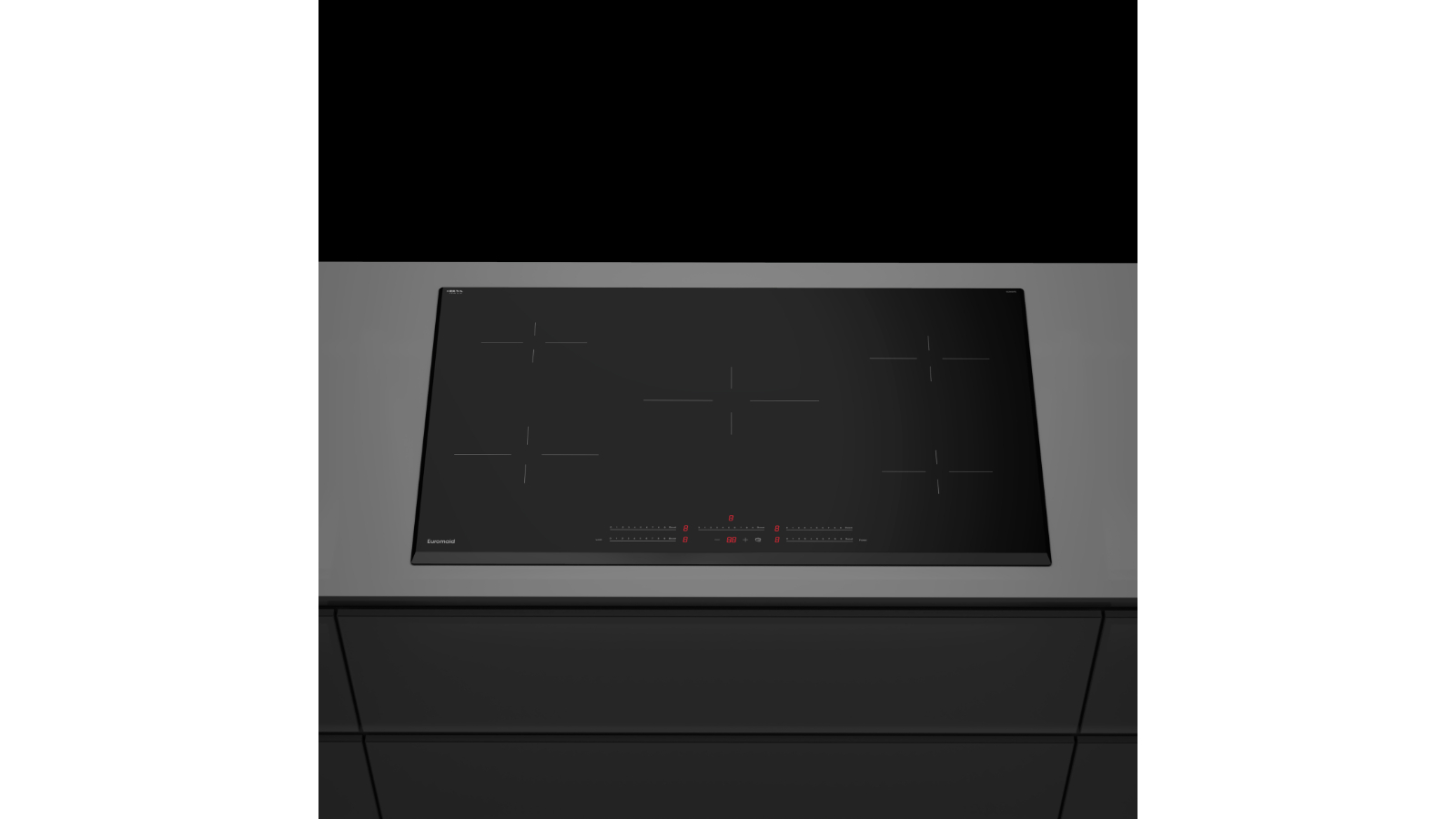 Euromaid 90cm 5 Zone Touch Control Induction Cooktop | Harvey Norman