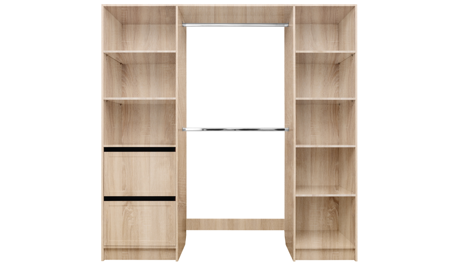 Basel Hamptons Natural Oak Walk-in Wardrobe Kit | Harvey Norman