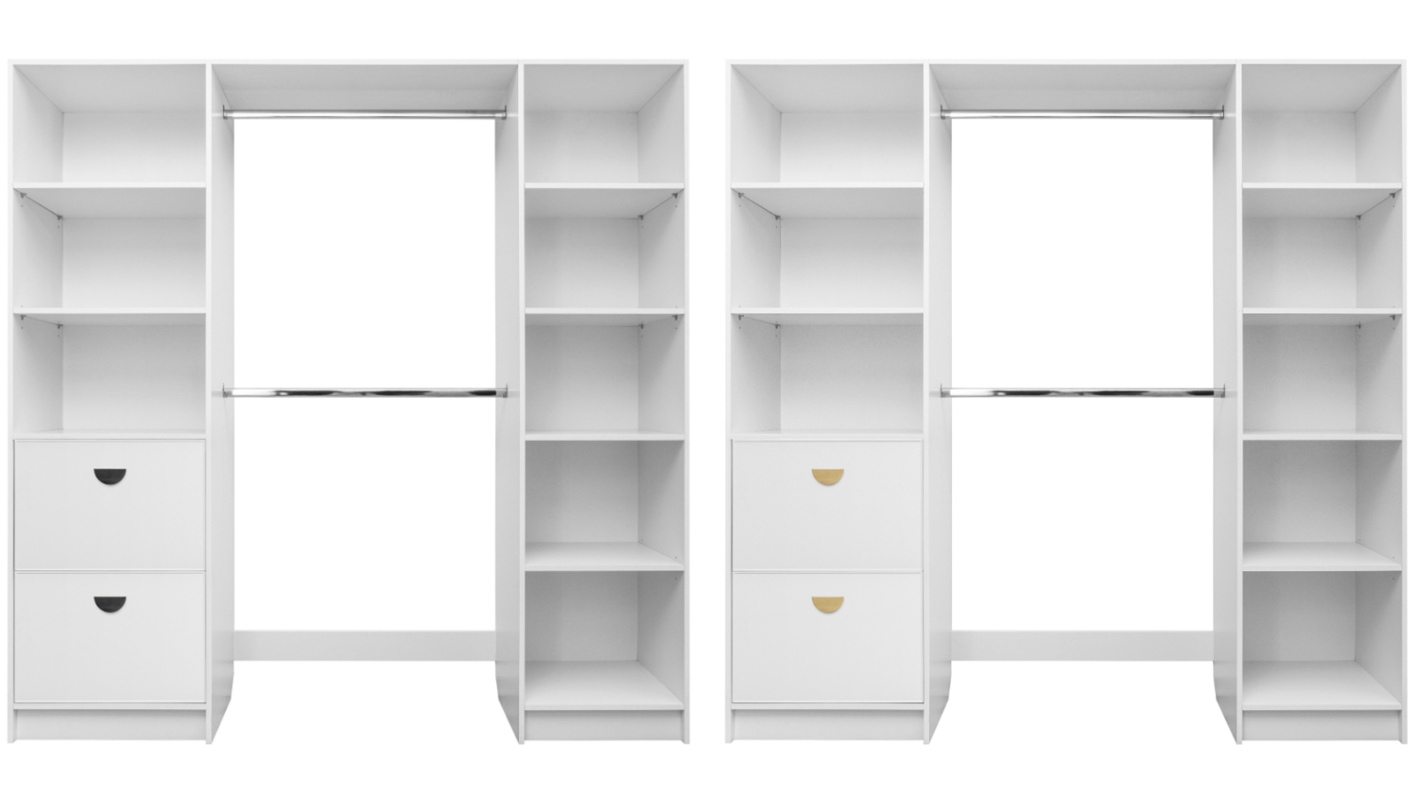 European Cabinetry Basel White Slim Half Moon Walk-in Wardrobe Kit ...