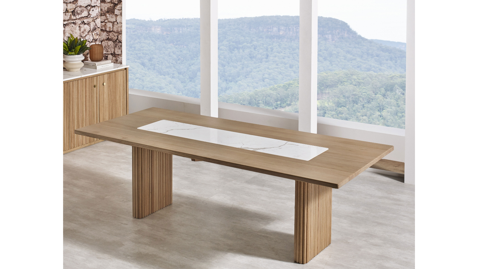 Como Dining Table with Stone Inlay | Harvey Norman