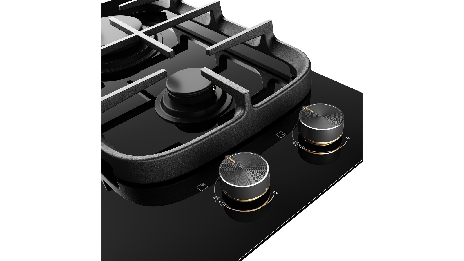 Electrolux 600mm UltimateTaste 900 3 Burner Black Ceramic Glass Gas ...