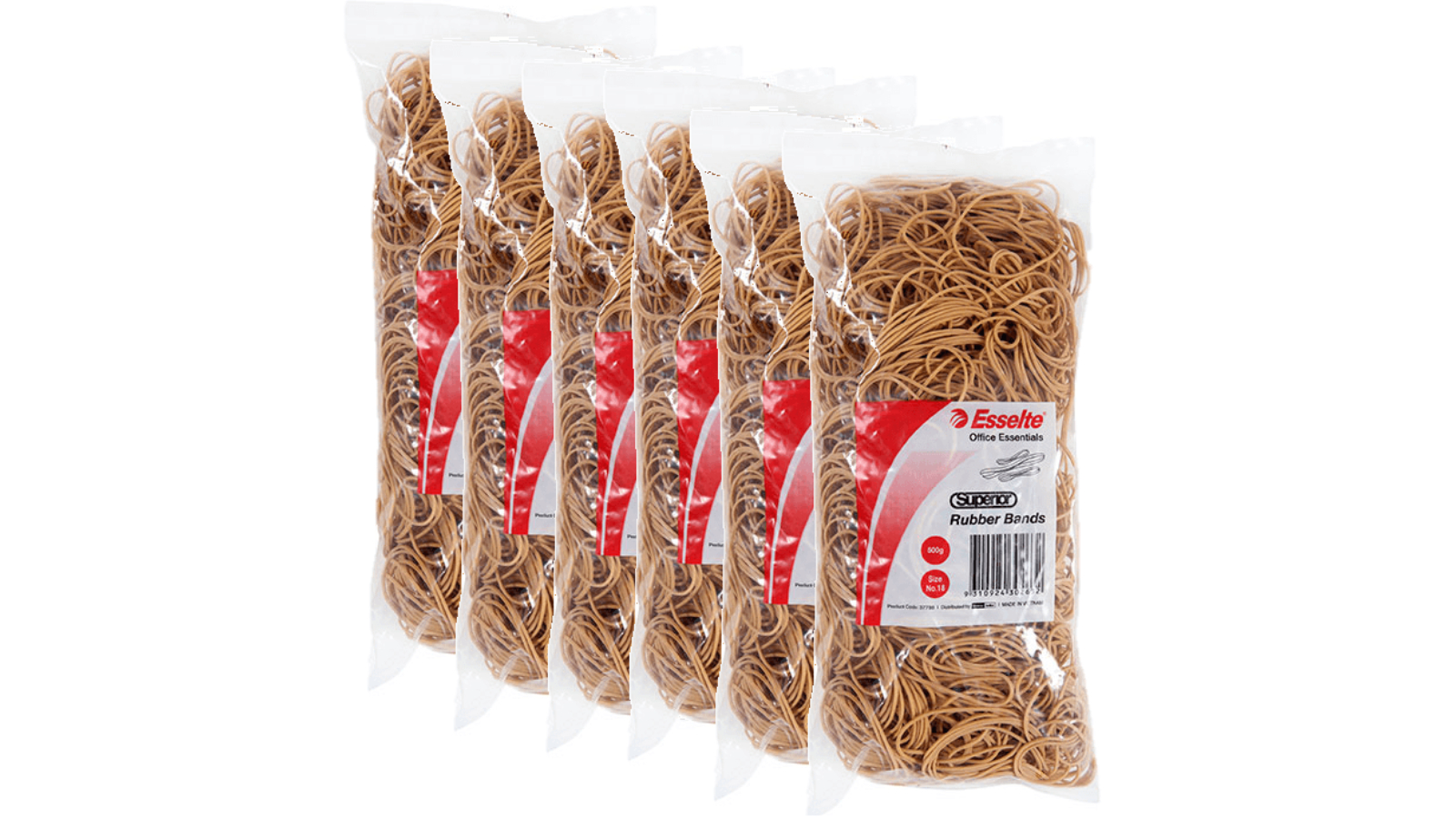 Esselte Size No. 18 Pack of 6 Superior Rubber Band Bag - 500g | Harvey ...