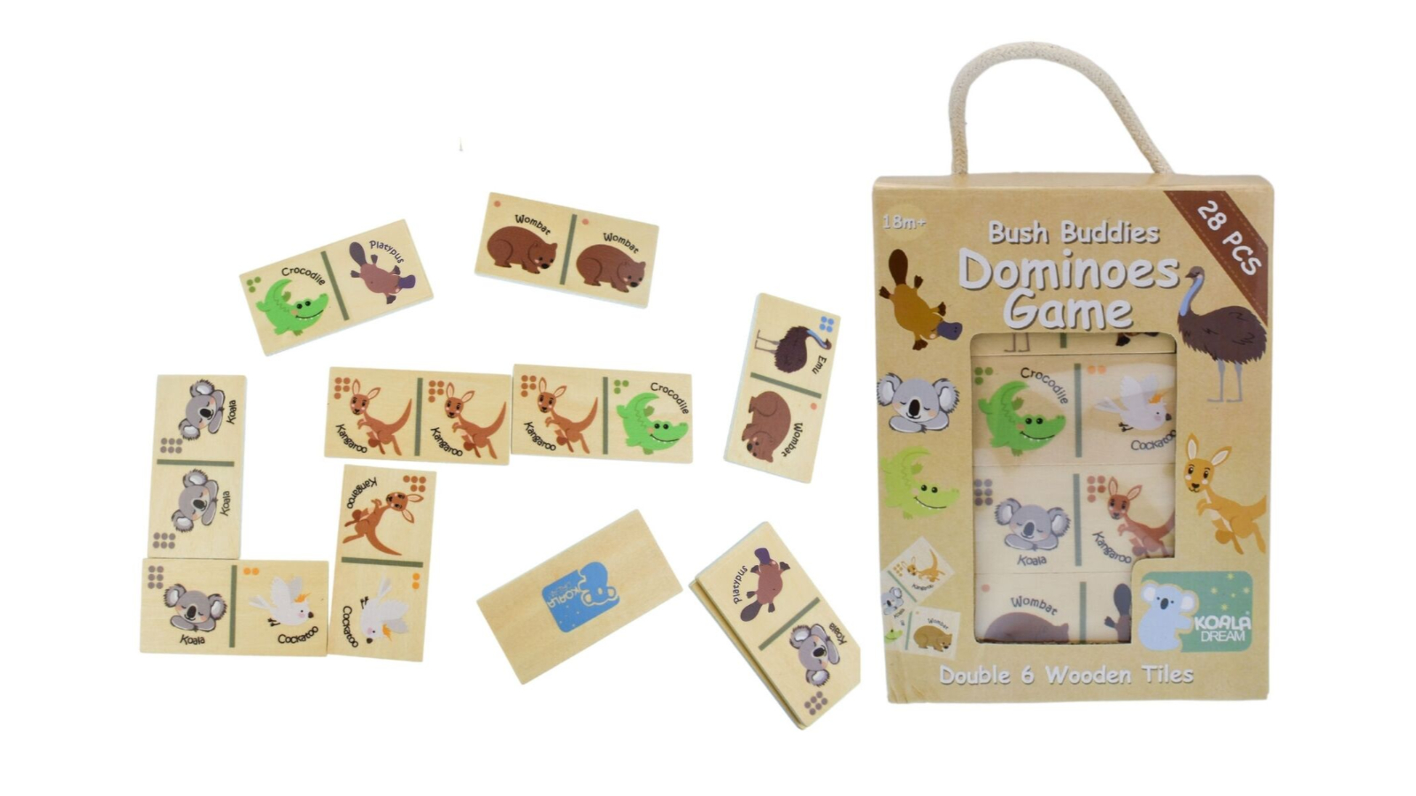 Koala Dream Bush Buddies Wooden Dominoes Game | Harvey Norman
