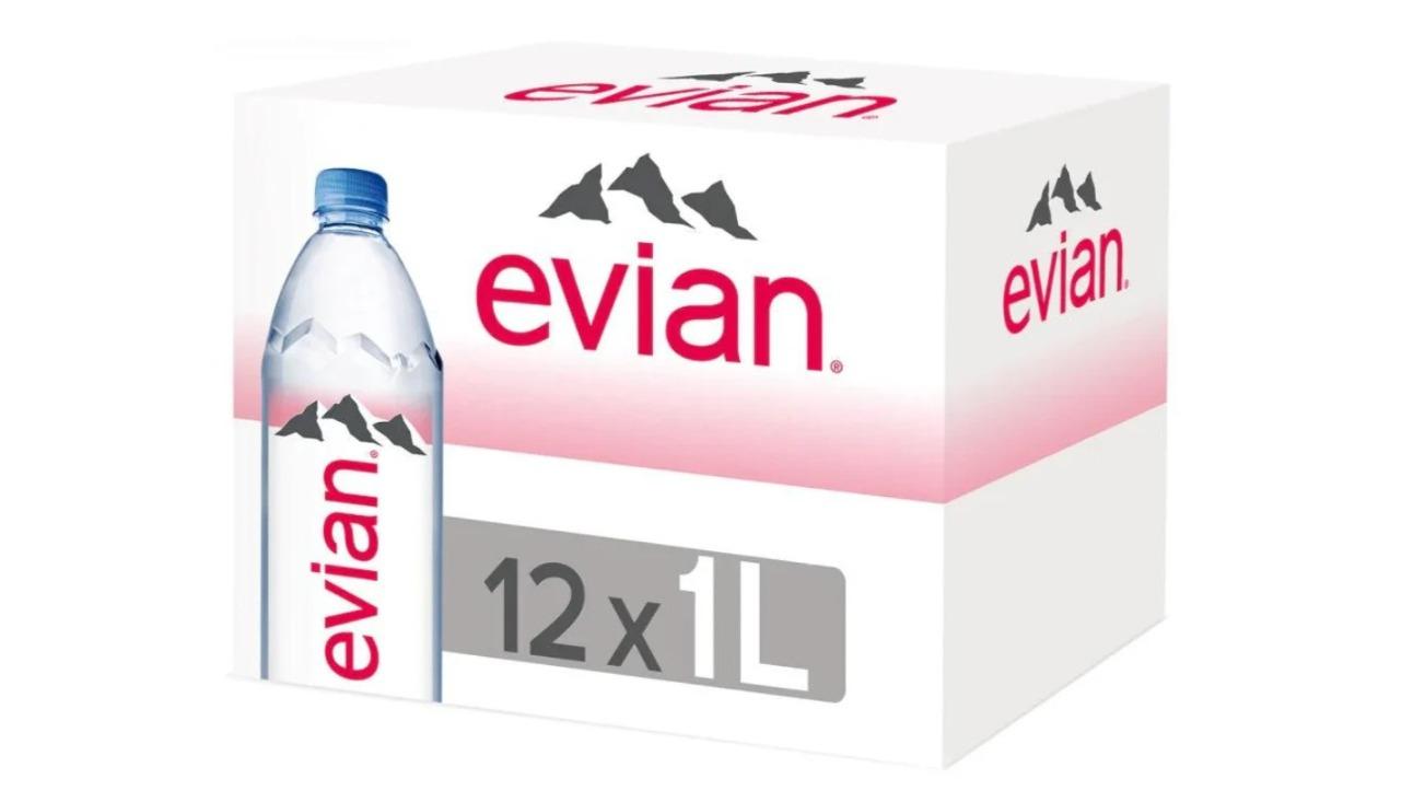 Evian Box of 12 Natural Mineral Water Bottle - 1 Litre | Harvey Norman