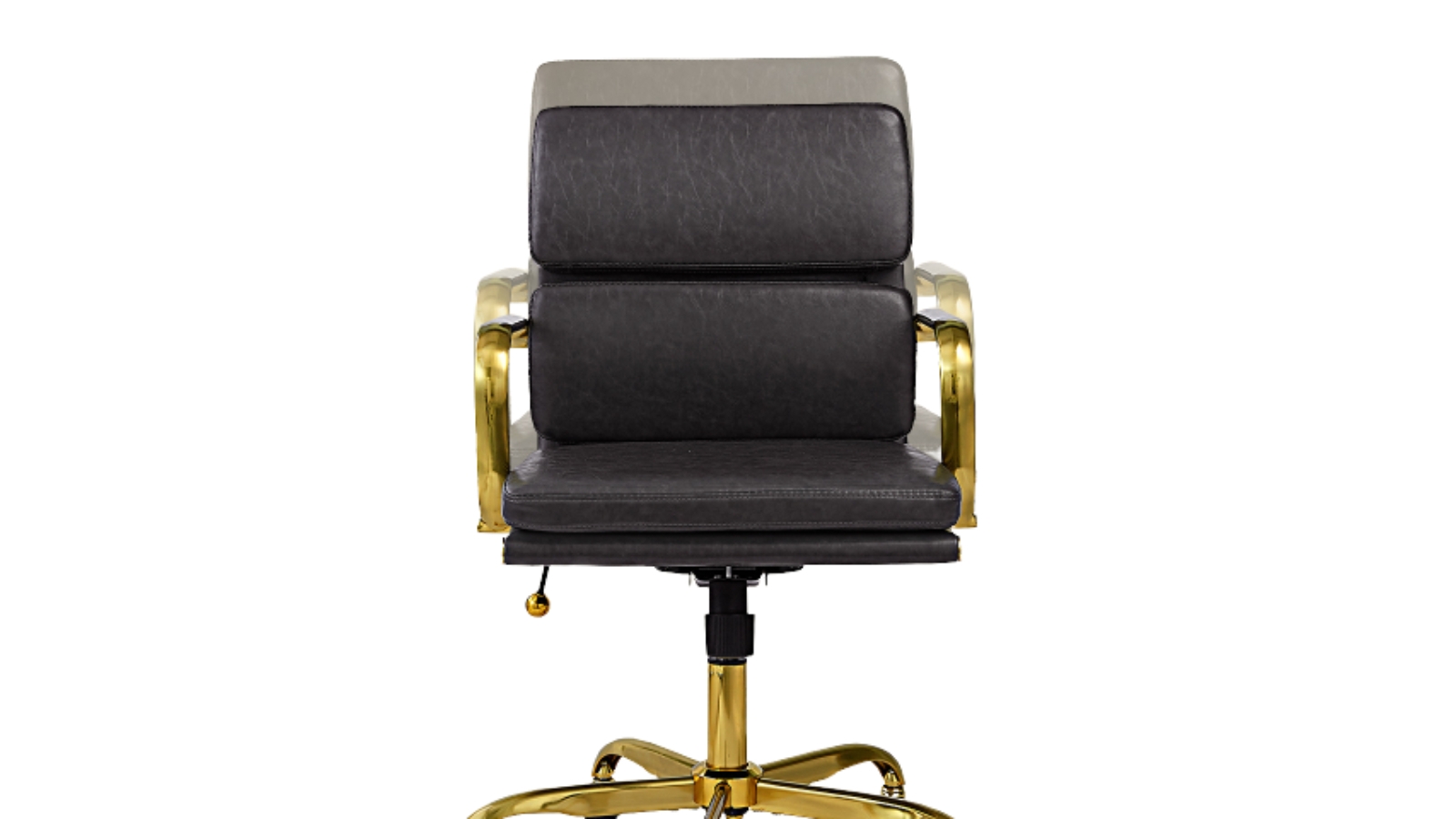 Aaron Furb Leather Mid Back Executive Office Chair - Gold Dark Grey ...