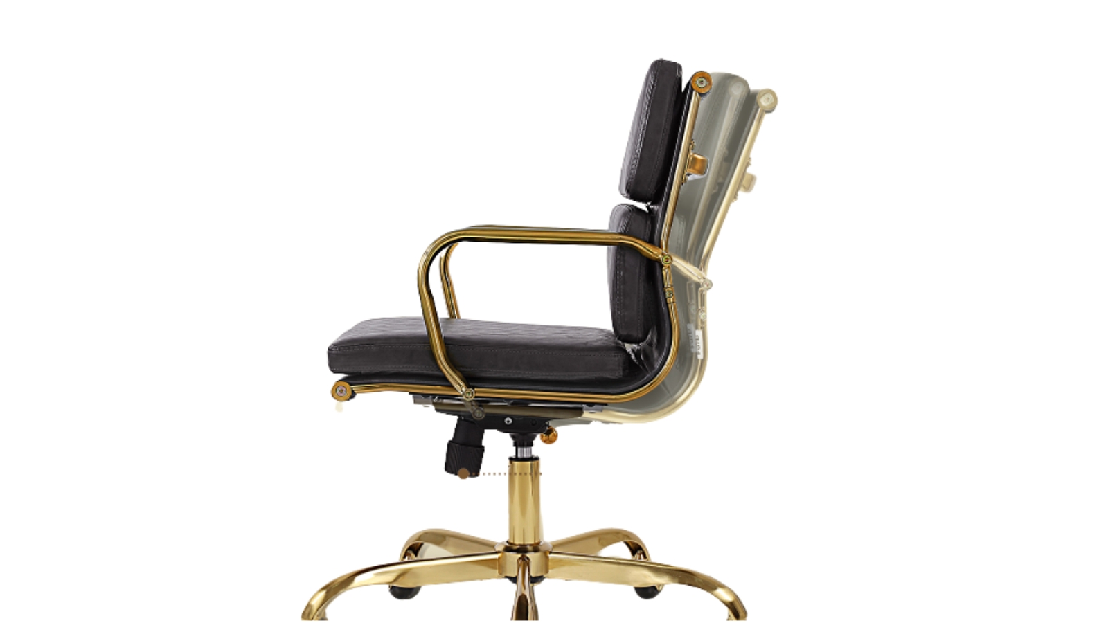 Aaron Furb Leather Mid Back Executive Office Chair - Gold Dark Grey ...