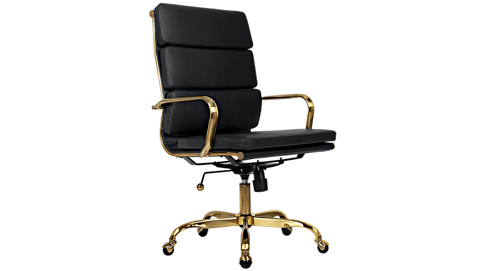 Aaron Furb Executive Office Chair Ergonomic High-Back PU Leather - Gold ...