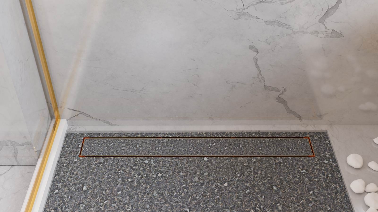 Linsol EzyFlow 800 Tile Insert Channel Grate - Brushed Brass | Harvey ...