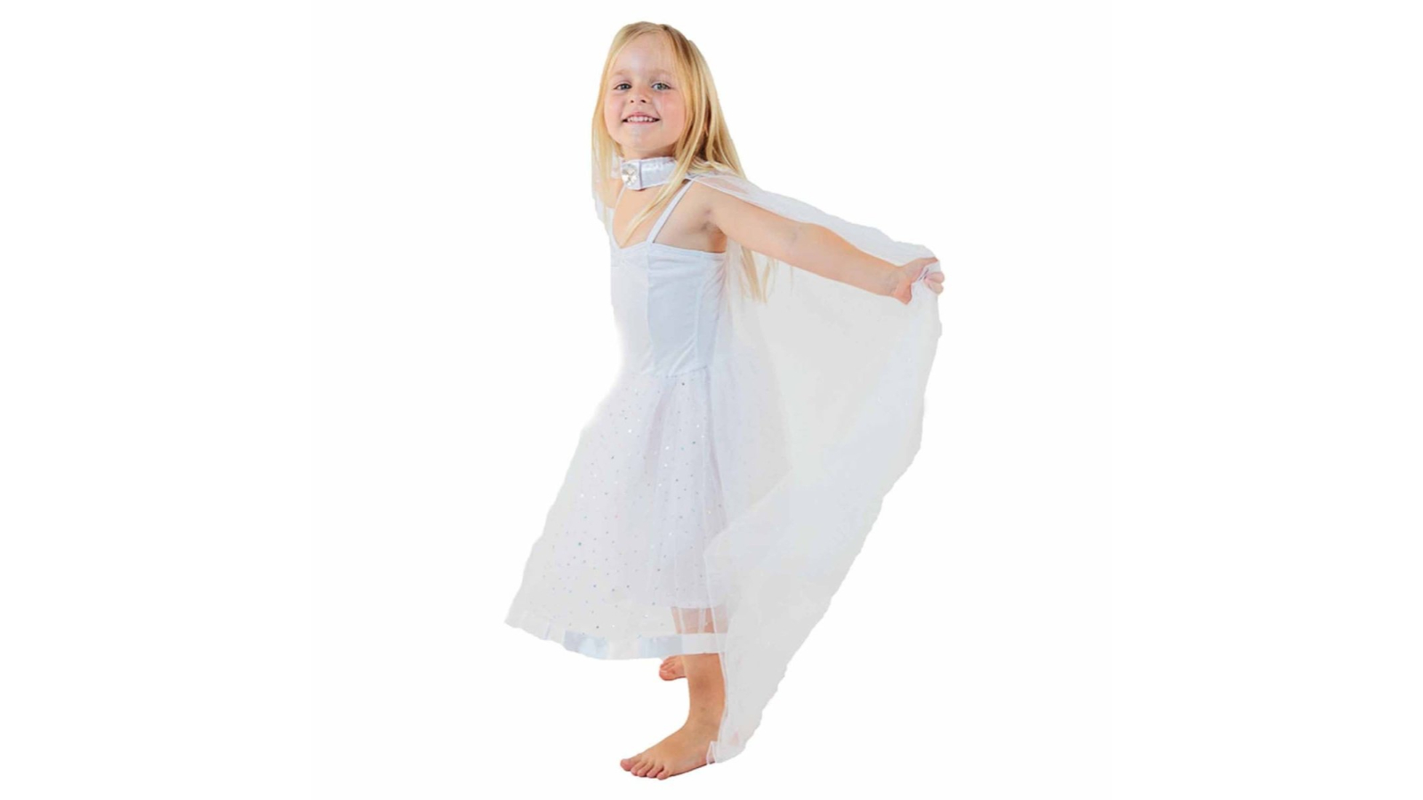 Lets Dress Up Glittery Princess Bling Cape - White | Harvey Norman