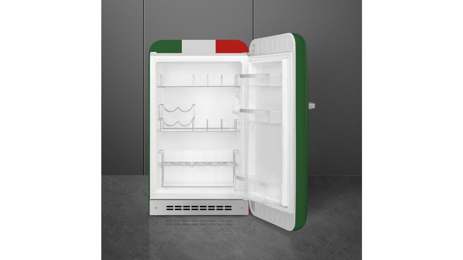 Smeg 135L 50's Style Retro Right Hinge Bar Fridge - Italian Flag ...