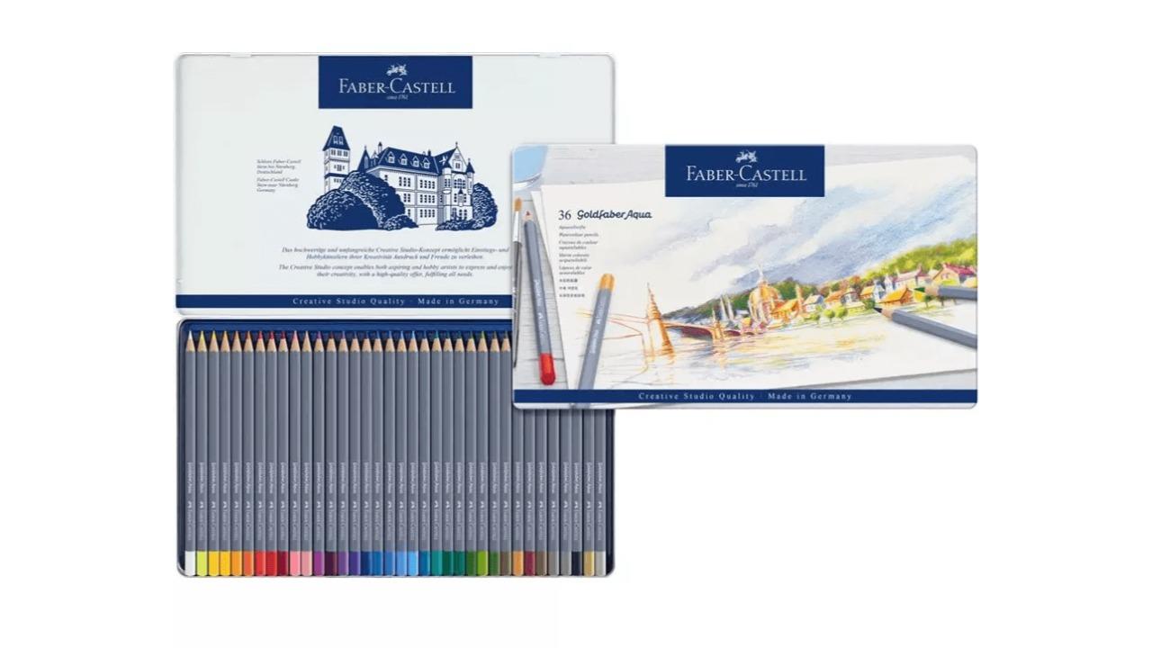 Faber Castell 36 Piece Gold Faber Aqua Watercolour Colour Pencil ...