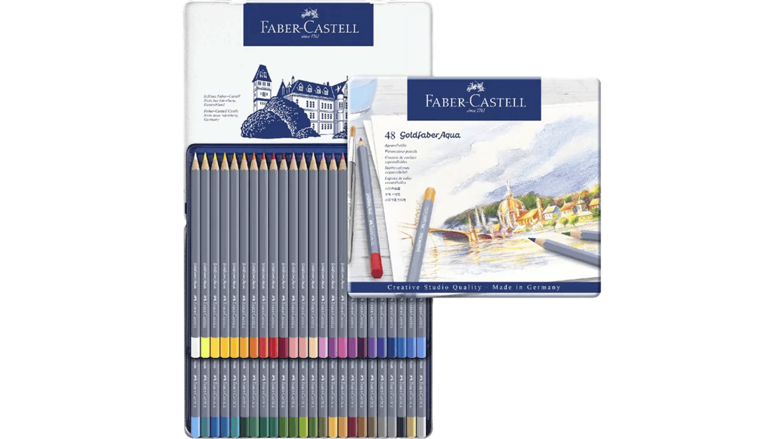 Faber Castell 48 Piece Gold Faber Aqua Watercolour Colour Pencil ...