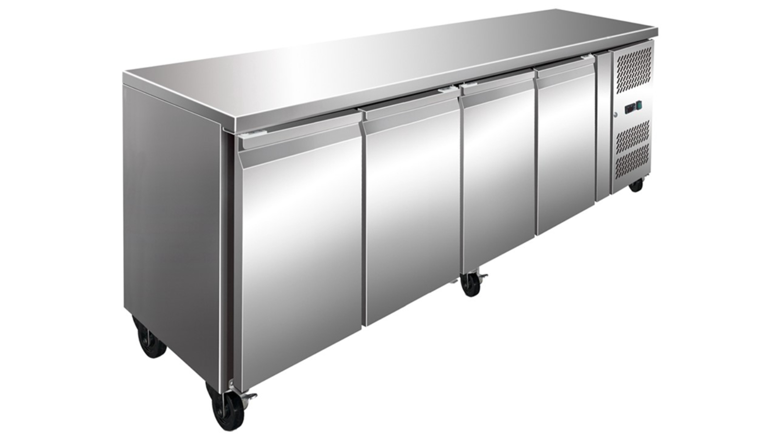 F.E.D Commercial Stainless Steel Four Door Bench Fridge - 511Litre ...