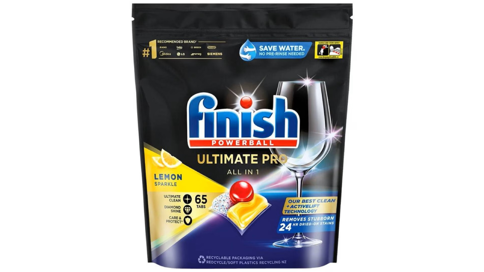 Finish Pack of 65 Quantum Ultimate Pro Lemon Dishwashing Tablet ...