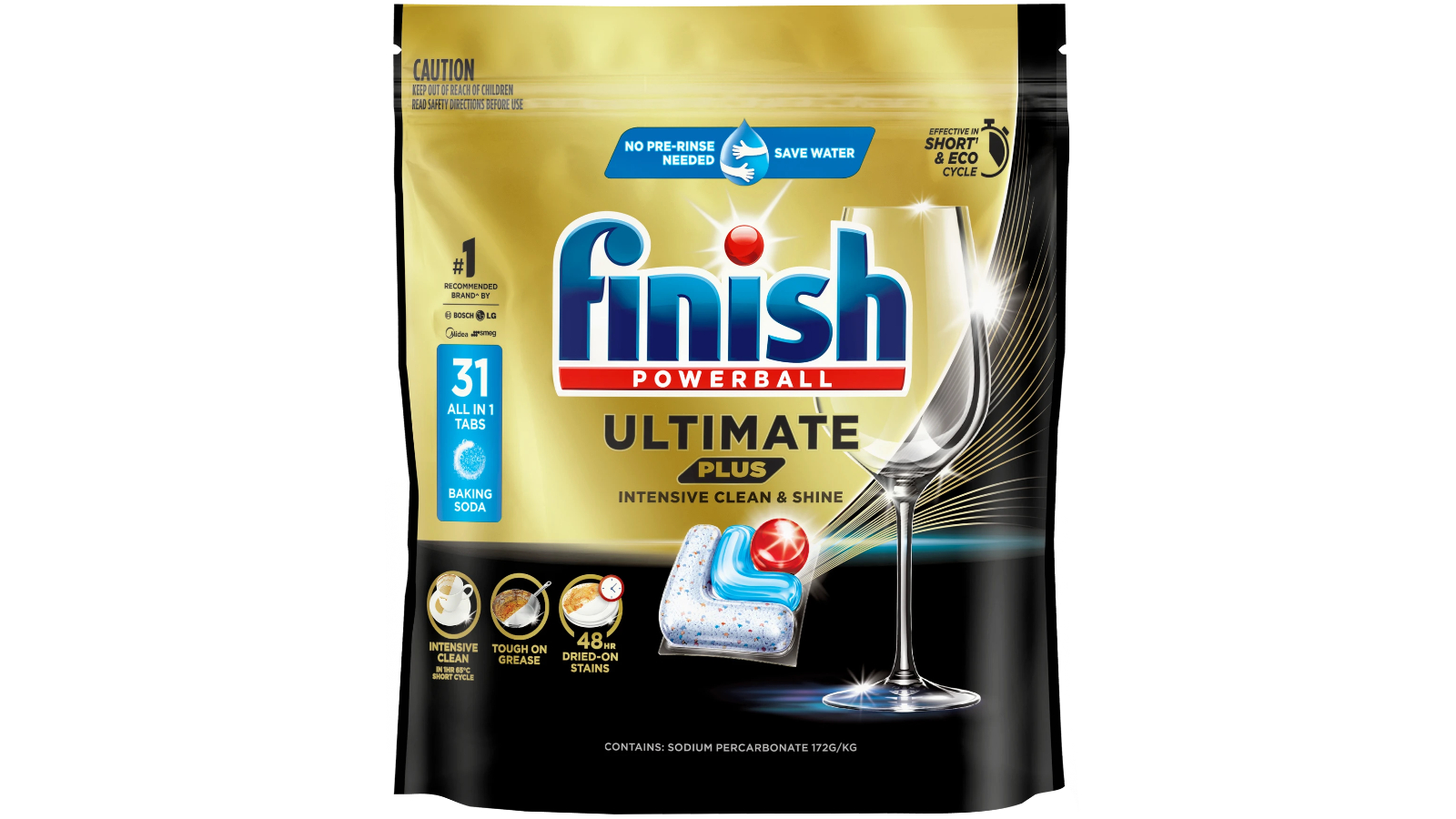 Finish Pack of 31 All-in-One Powerball Ultimate Plus Baking Soda Dish ...