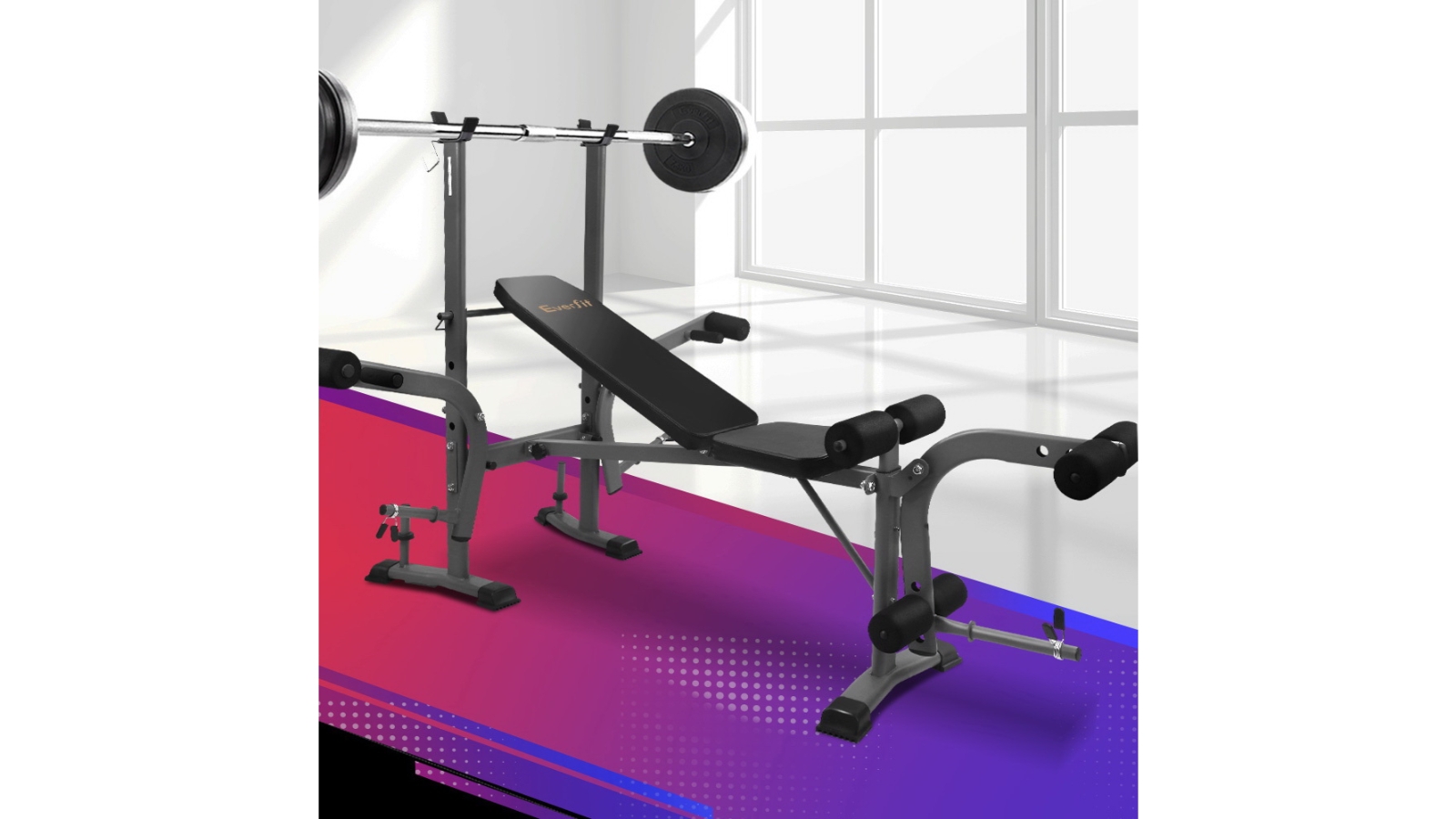 Everfit 8in1 Multi Station Weight Bench - Black | Harvey Norman