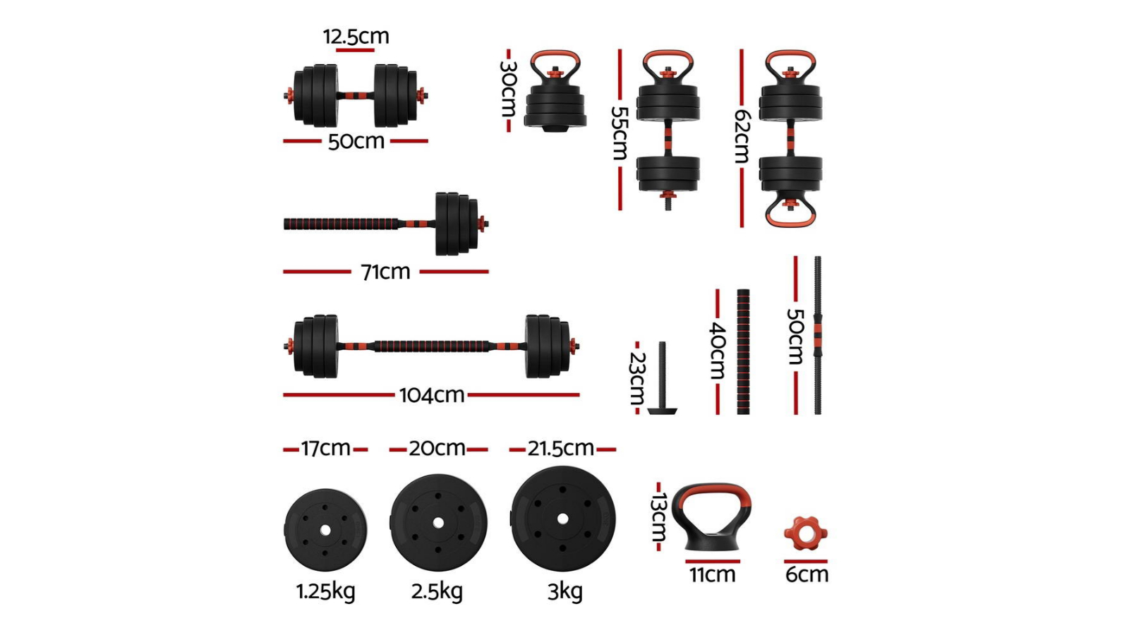 Everfit Weight Adjustable Dumbbell Set - 40kg | Harvey Norman