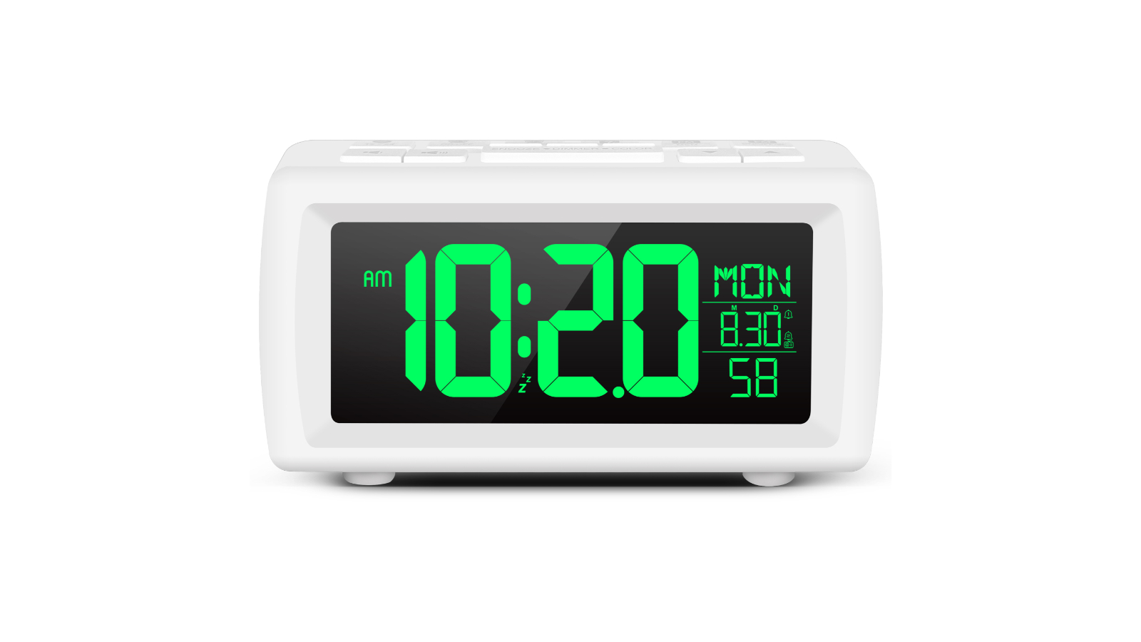 TODO 7 Colour Display USB Power FM Radio Digital Alarm Clock - White ...