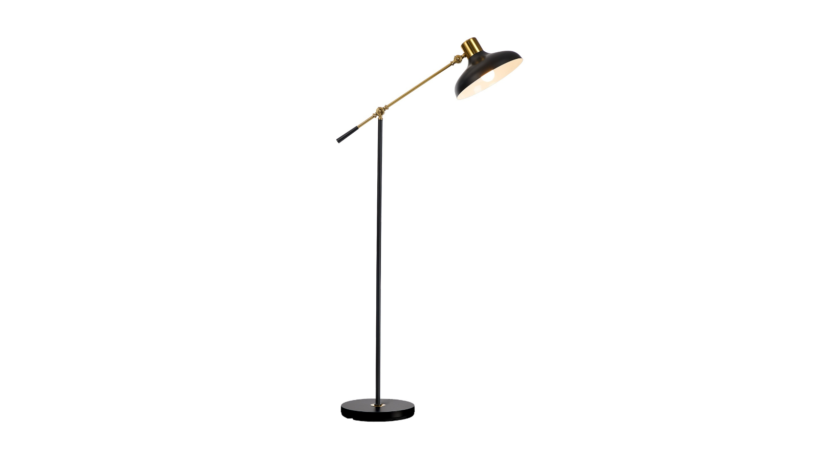Oikiture Adjustable Height Metal Frame Standing Floor Lamp - Black ...