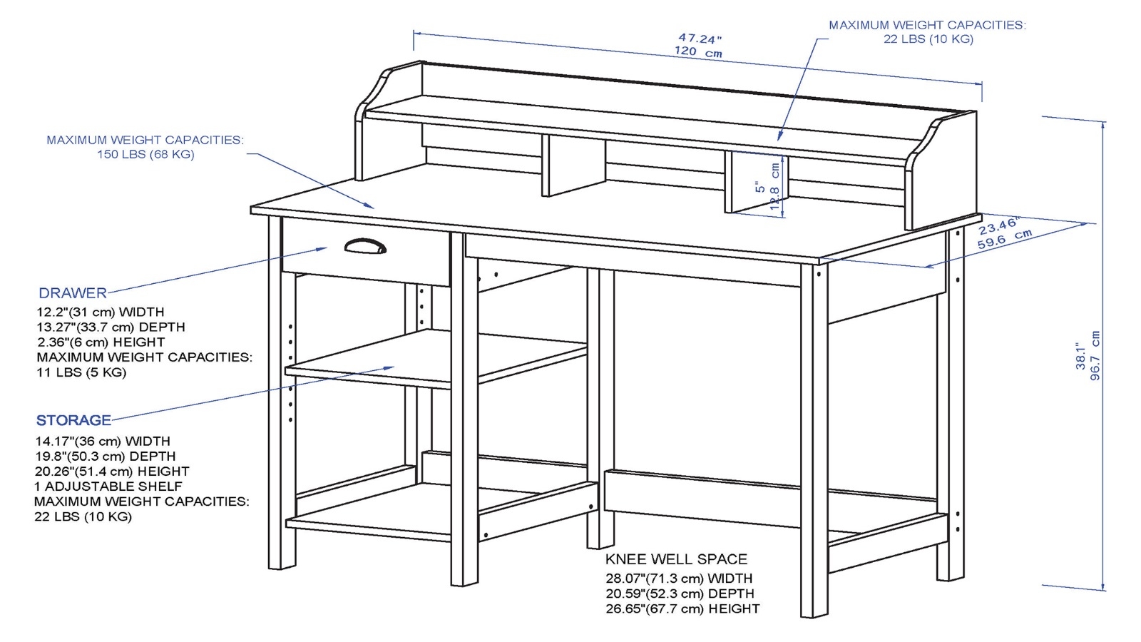 Jace Desk - Washed Gray | Harvey Norman