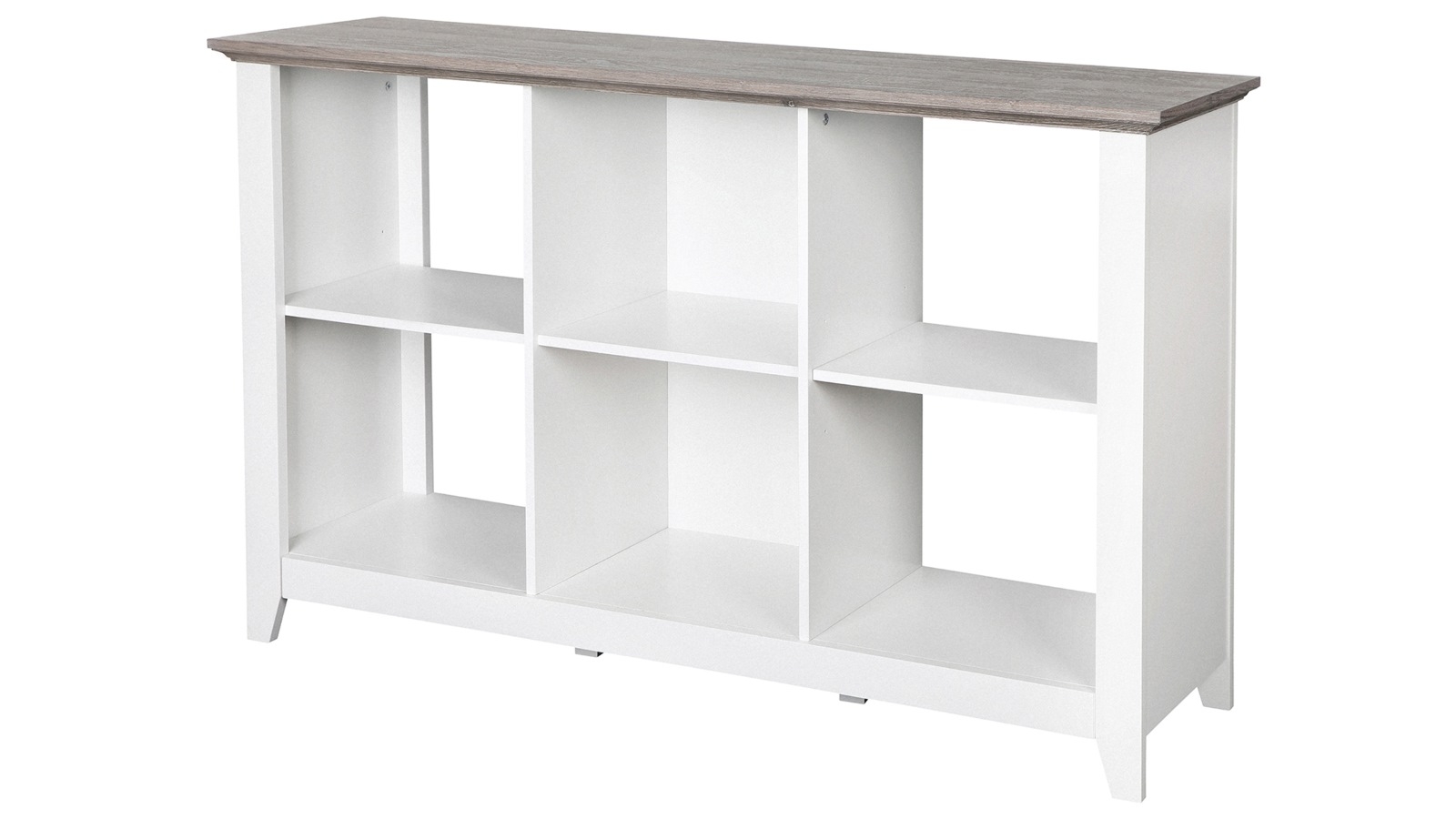 Broweville 6 Cube Bookcase - Grey/White | Harvey Norman