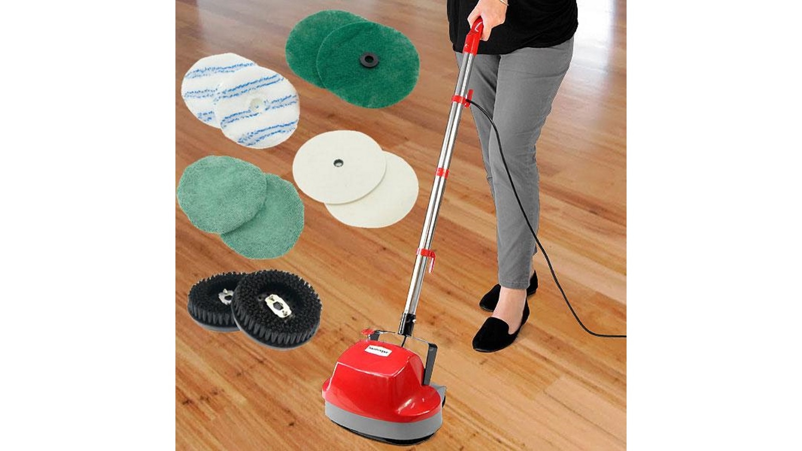 Hauskeeper 5-in-1 Electric 240V Floor Polisher with 6M Power Cable Hard ...