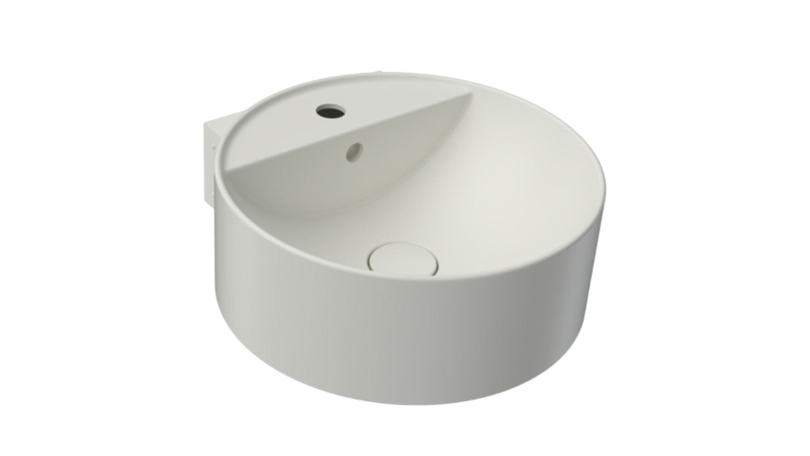 Parisi Twinset Slim 420 Wall Basin with Tap Ledge 1 Tap Hole - Milky ...