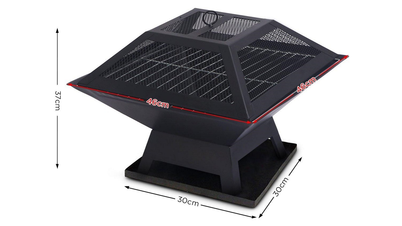 Wallaroo Portable BBQ Fire Pit with Mesh Cover | Harvey Norman