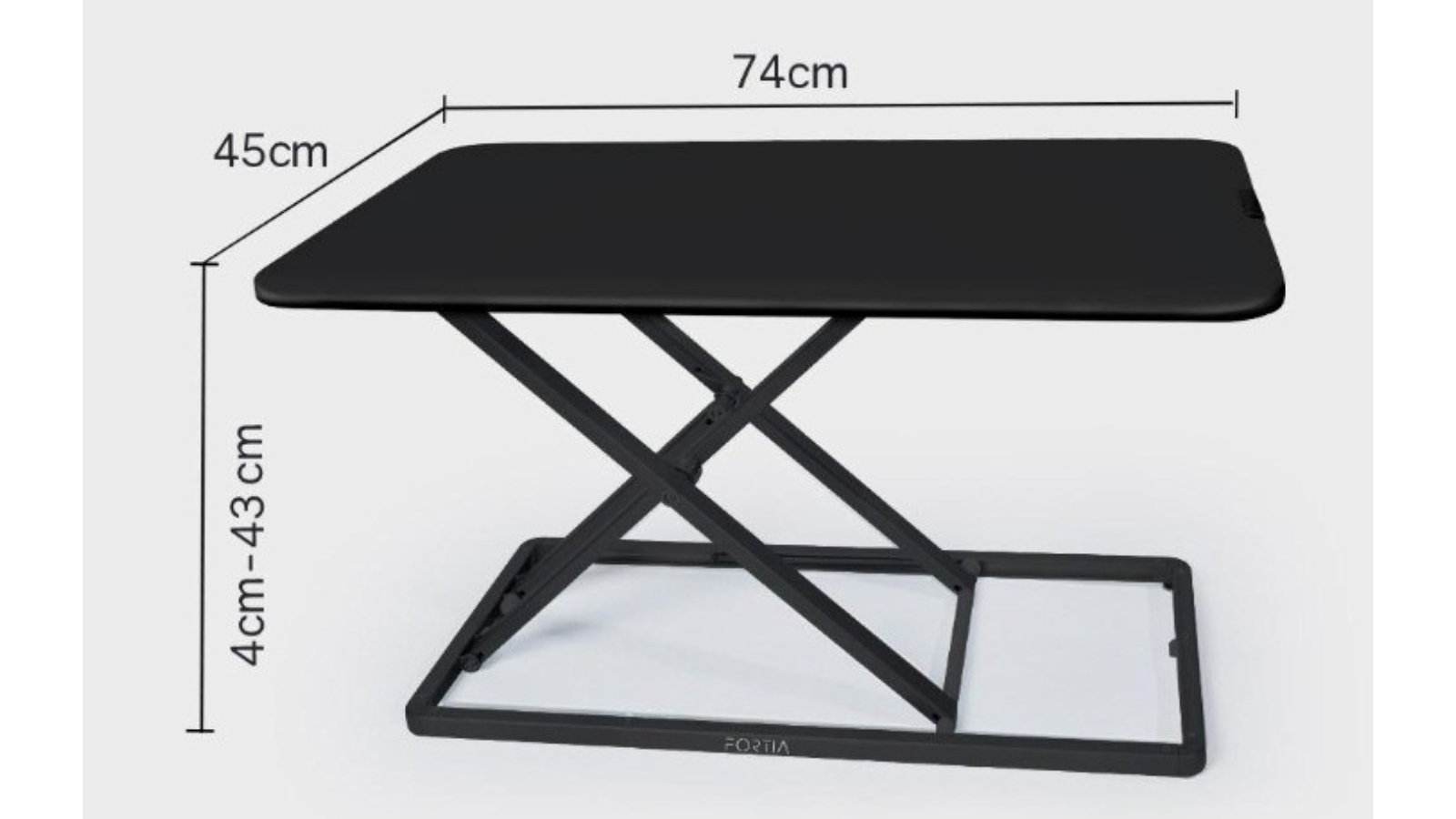 Fortia 74cm Sit to Stand Adjustable Desk Riser - Black | Harvey Norman