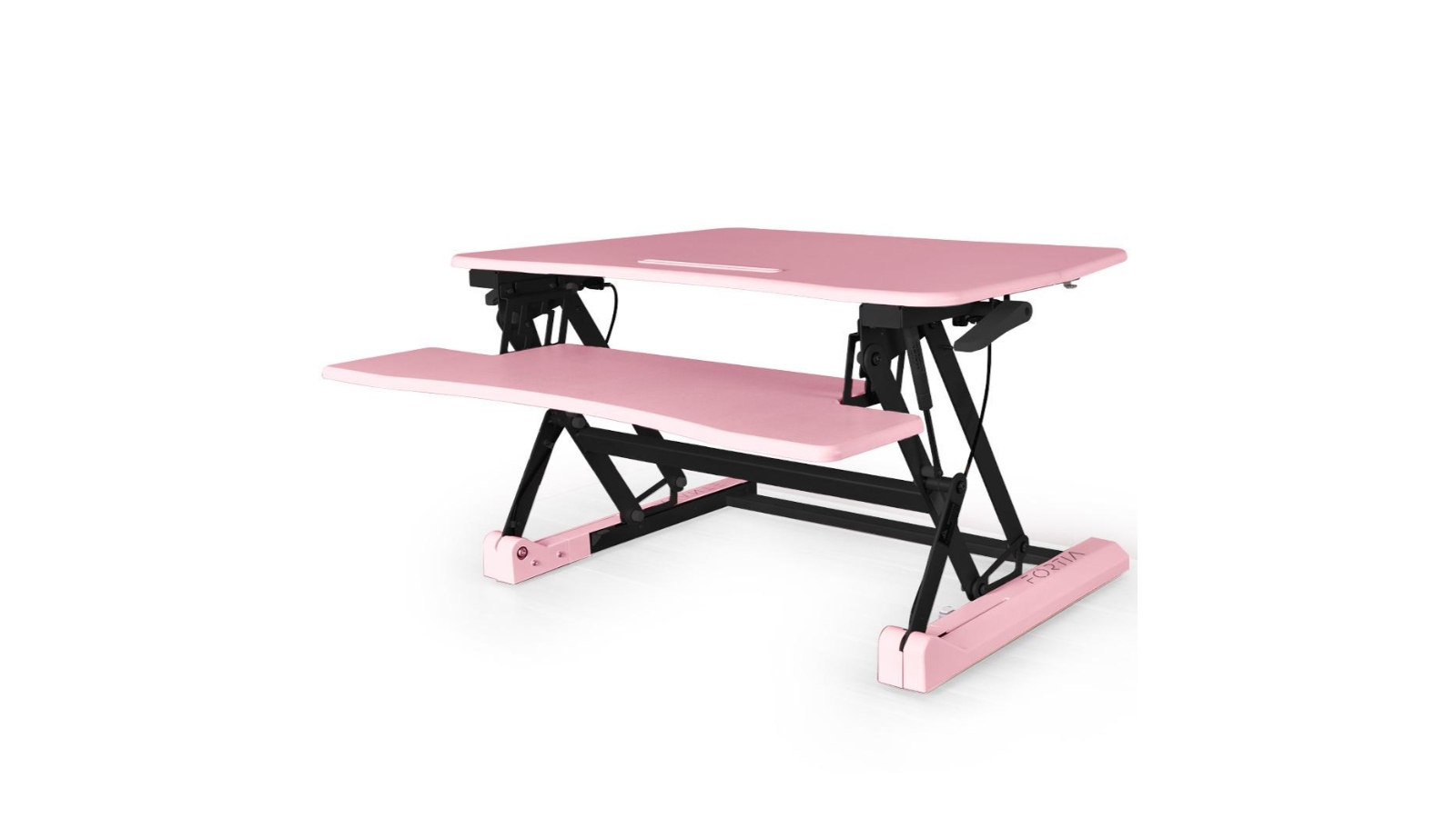 Fortia 90cm Sit to Stand Adjustable Desk Riser - Pinkv | Harvey Norman
