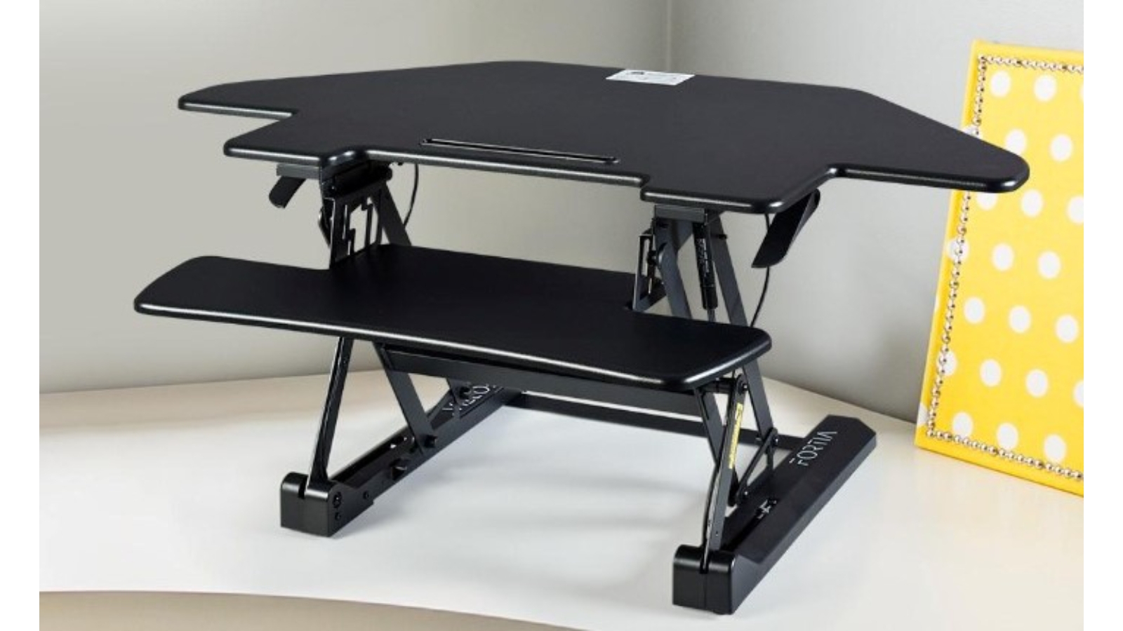Fortia 110cm Sit to Stand Adjustable Corner Desk Riser - Black | Harvey ...