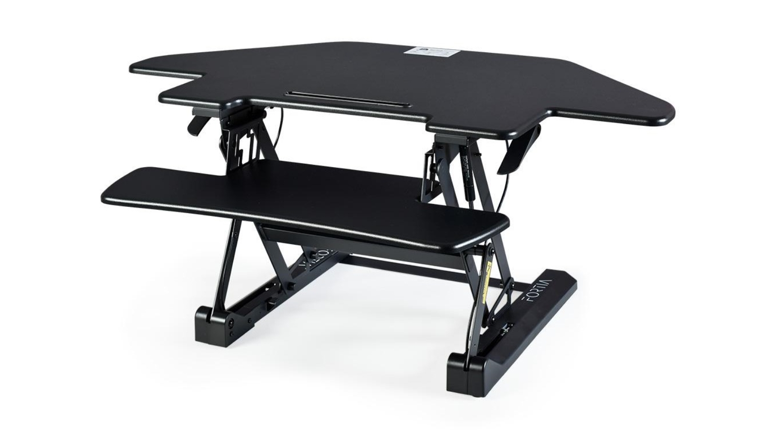 Fortia 110cm Sit to Stand Adjustable Corner Desk Riser - Black | Harvey ...