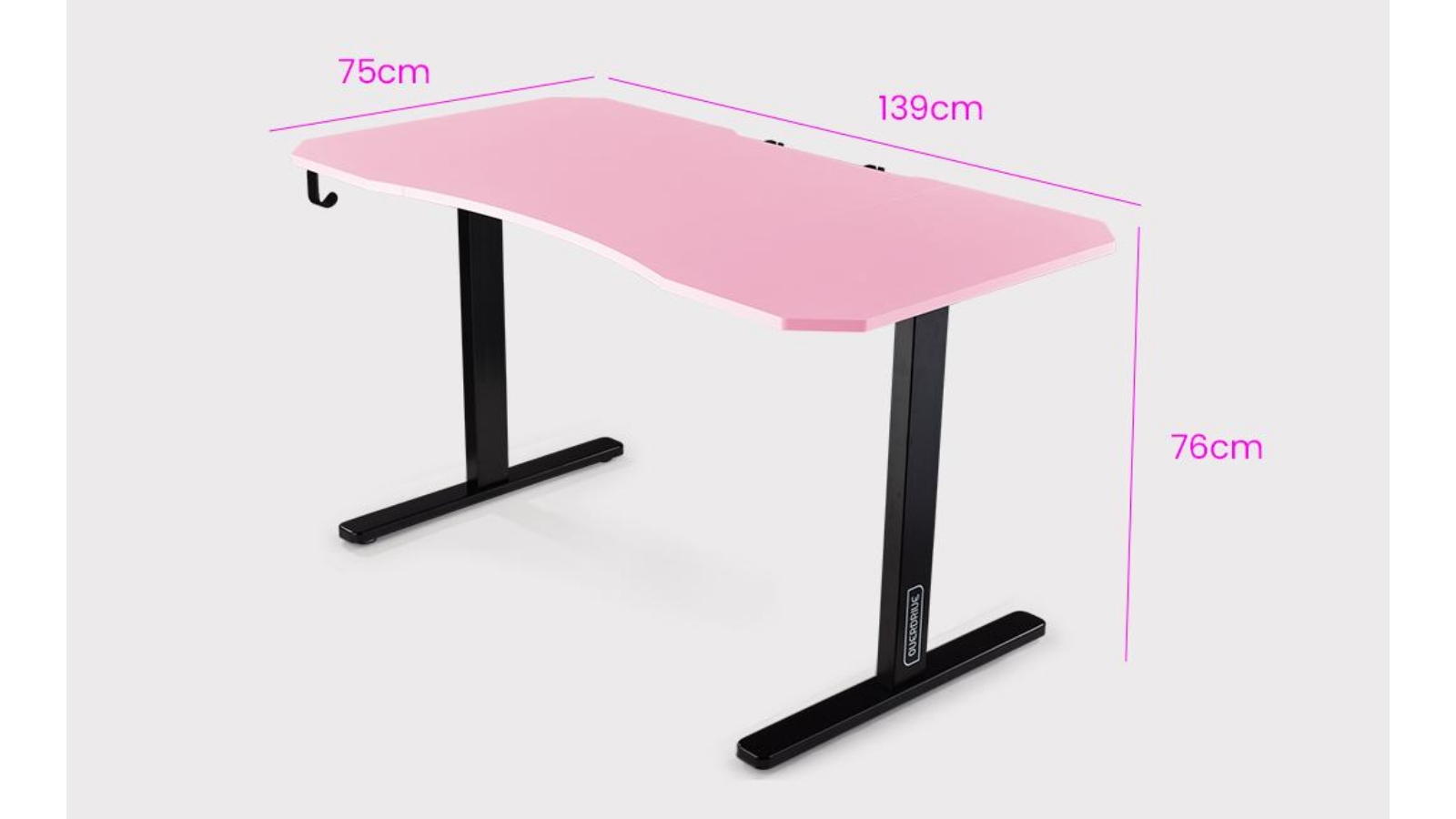 Overdrive DX1 Series Gaming Desk - Pink/Black | Harvey Norman