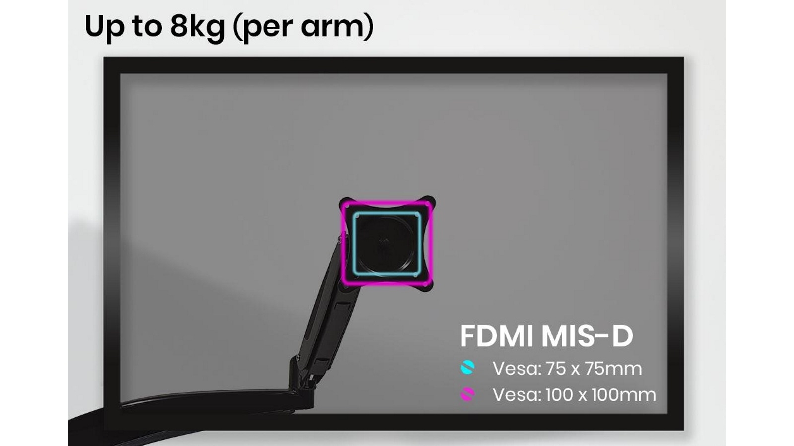Fortia Triple Monitor Stand 3 Arm Computer Display Mount with Height ...