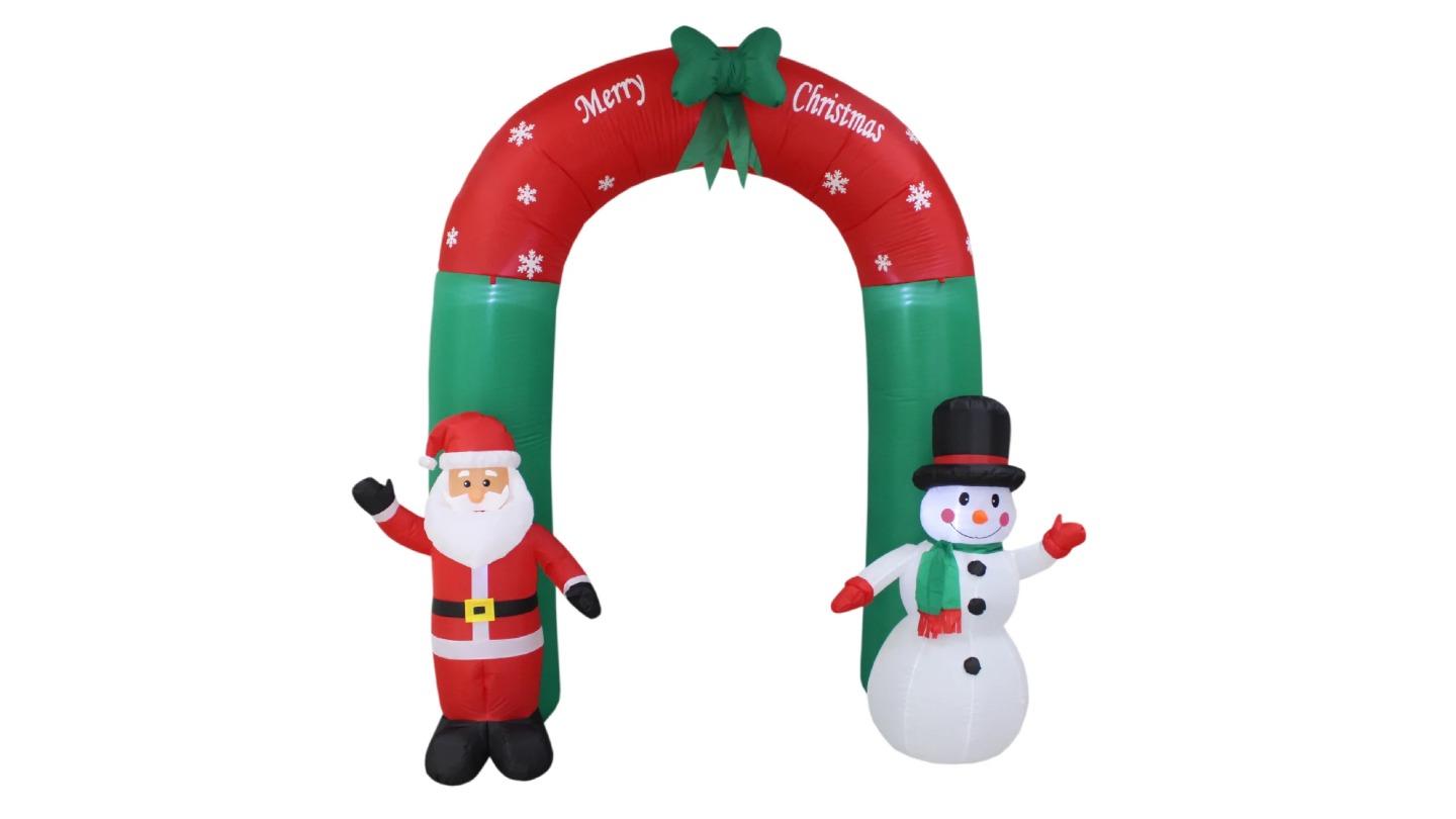 GearZen Inflatable Arch with Santa Snowman LED Lit Christmas Decoration ...