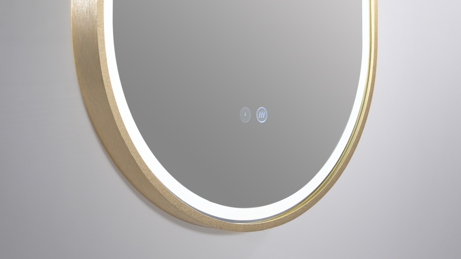Remer Gatsby Aluminium Frame LED Mirror with Demister - Brushed Brass ...