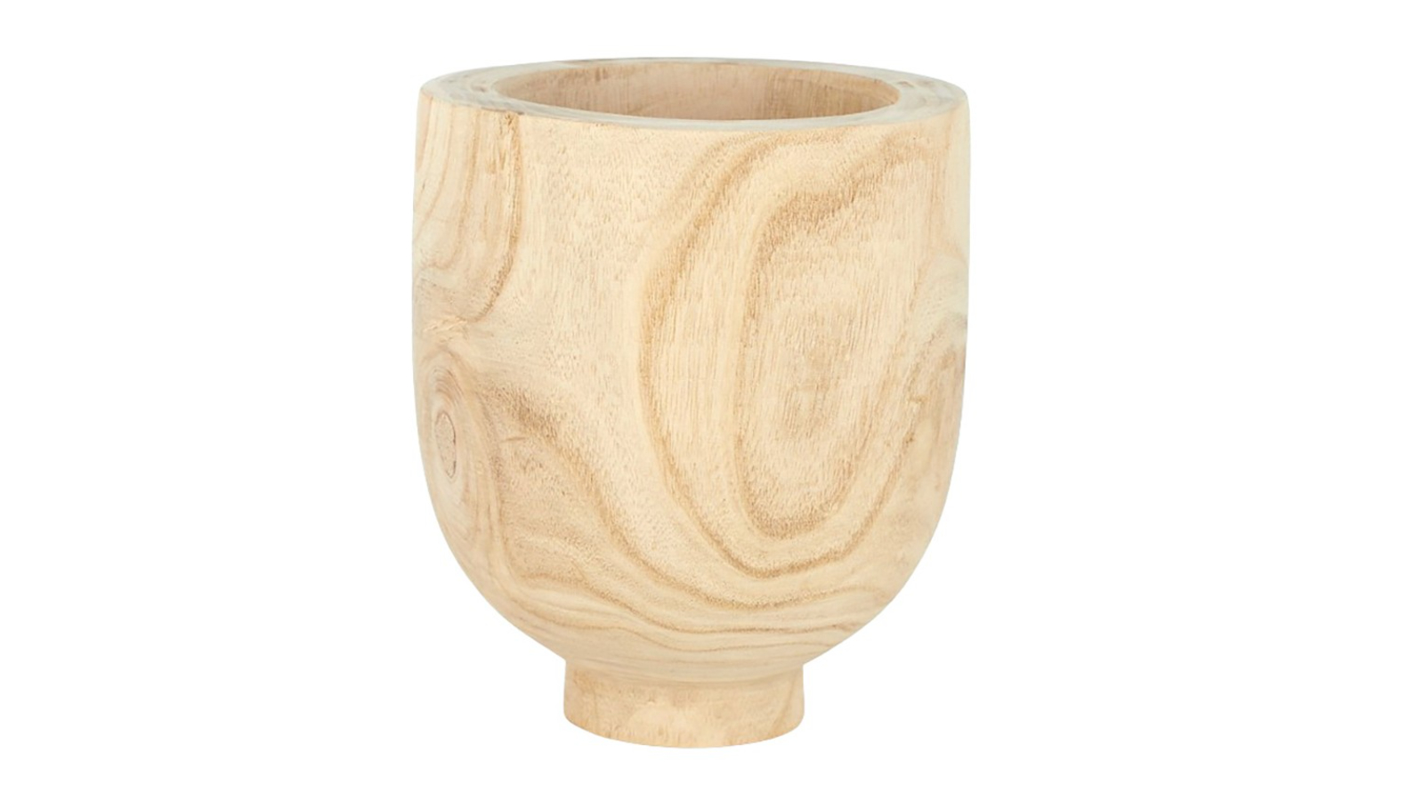 Life Botanic 25cm Wade Wooden Footed Pot - Natural | Harvey Norman