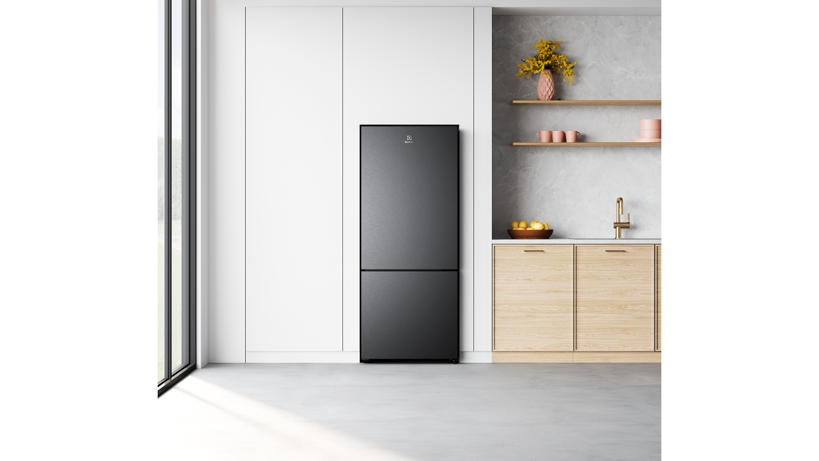 Electrolux 425L Right Hinge Bottom Mount Fridge - Matte Black | Harvey ...