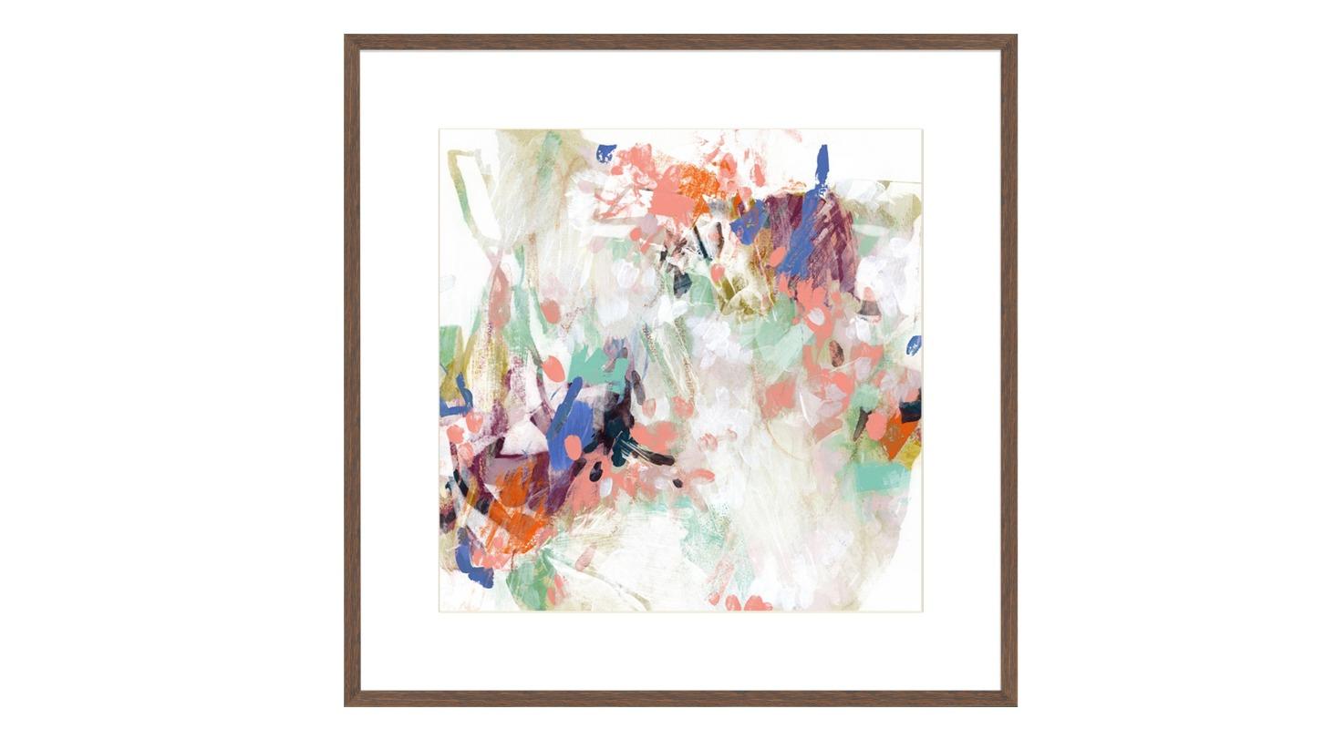 La Grolla Garden Abstraction II Walnut Frame Wall Art - 84 x 84cm ...